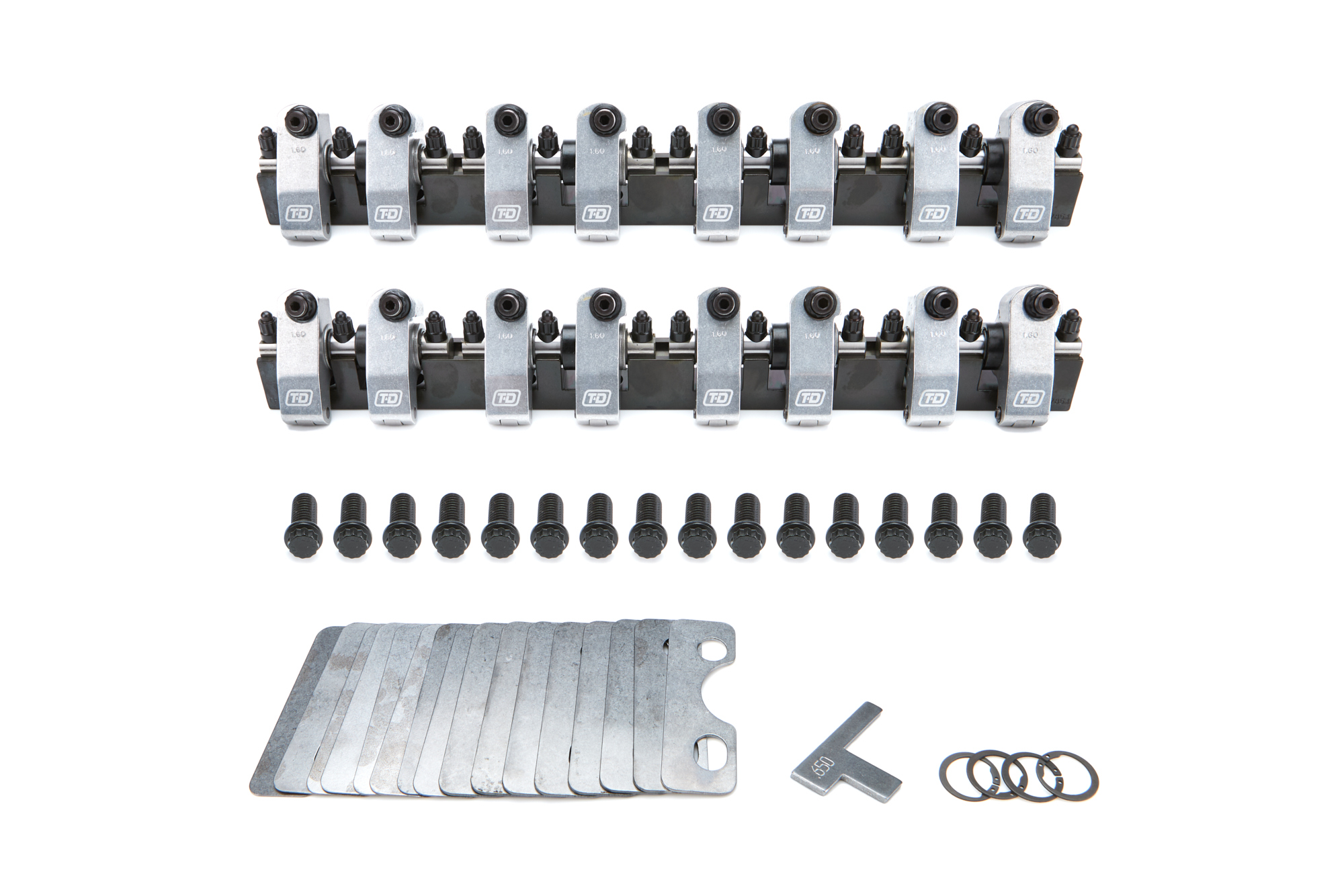 T AND D MACHINE SBF Shaft Rocker Kit w/TFS3 High Port Heads 7322-1.6/1.6