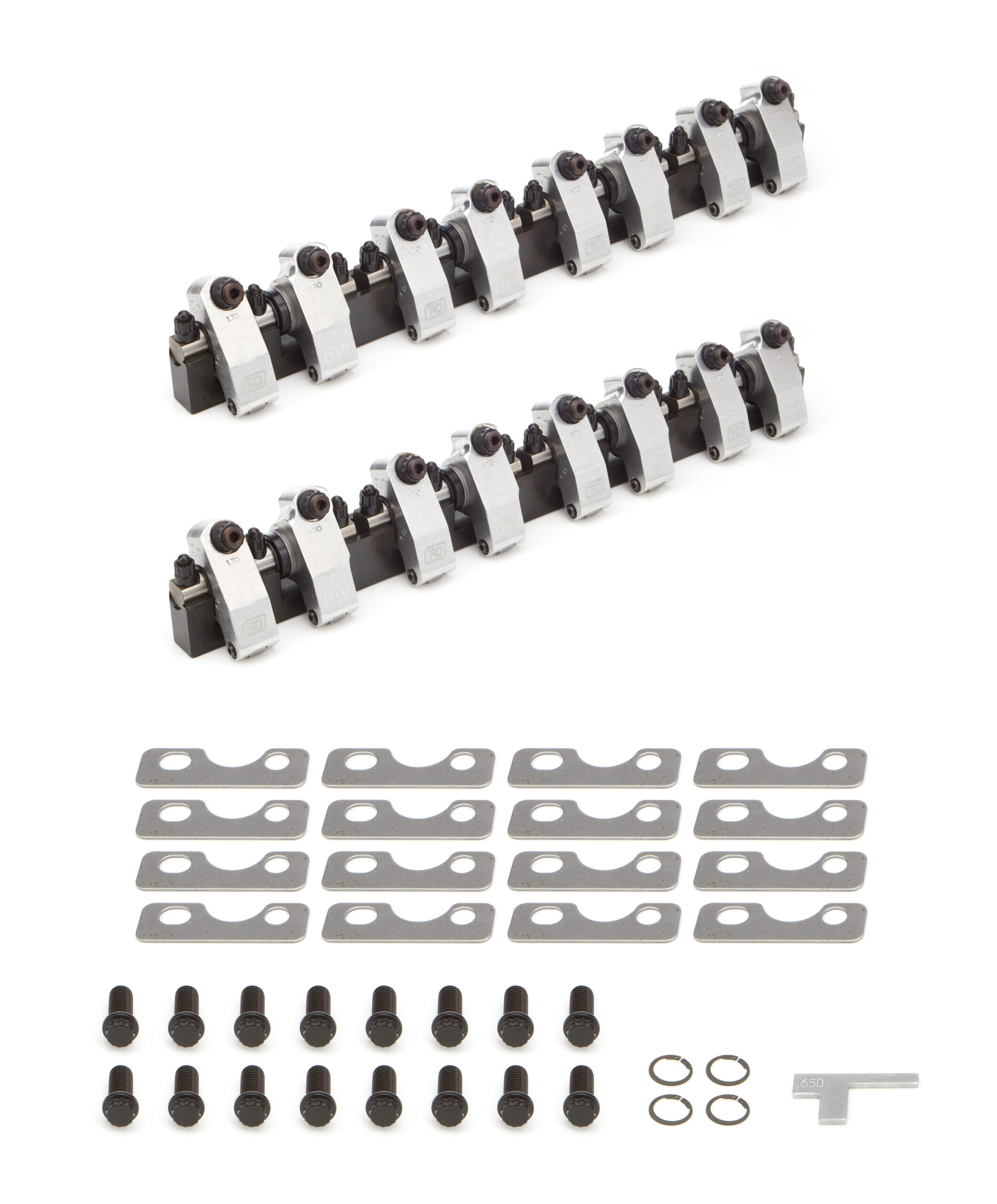T AND D MACHINE SBF Shaft Rocker Kit w/TFS3 High Port Heads 7322-1.7/1.7