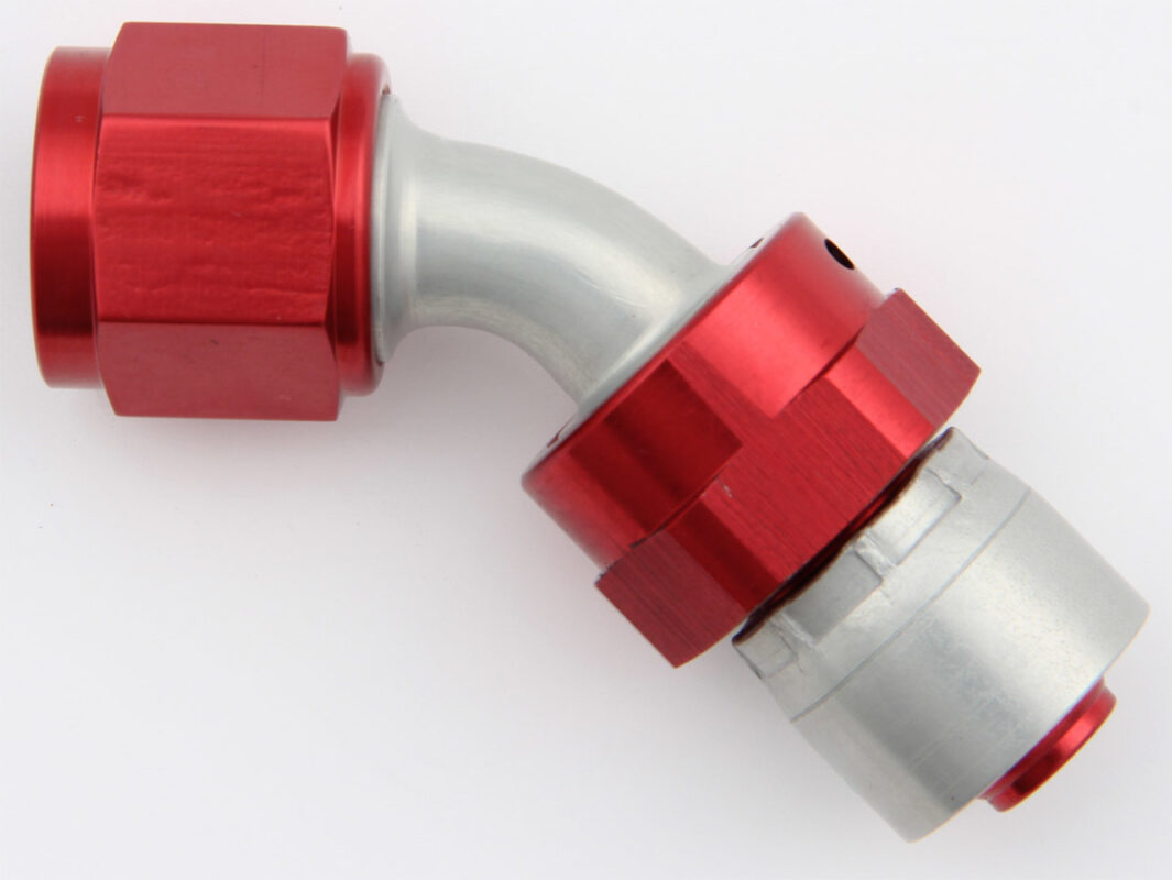 AEROQUIP #16 45 Deg Elbow 37 Deg JIC Crimp Swivel Fitting FBM4226
