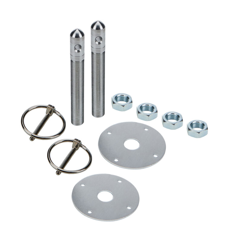 ALLSTAR PERFORMANCE Alum Hood Pin Kit 1/2in with 3/16in Clips Silver ...