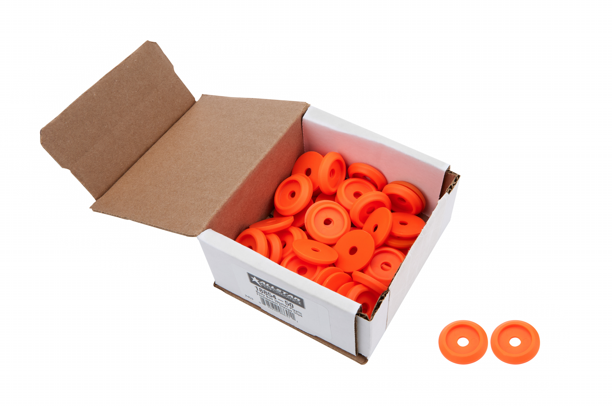 ALLSTAR PERFORMANCE Body Bolt Washer Plastic Fluorescent Orange 50pk ...
