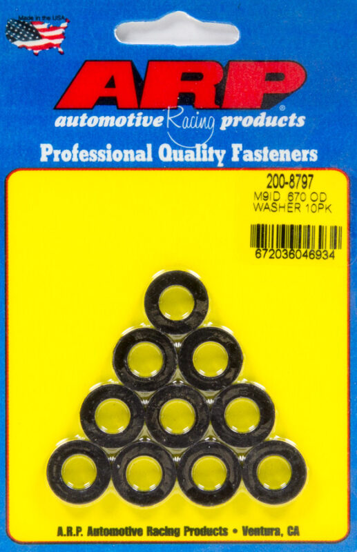 ARP Black Washers - 9mm ID x .670 OD (10pk) 200-8797
