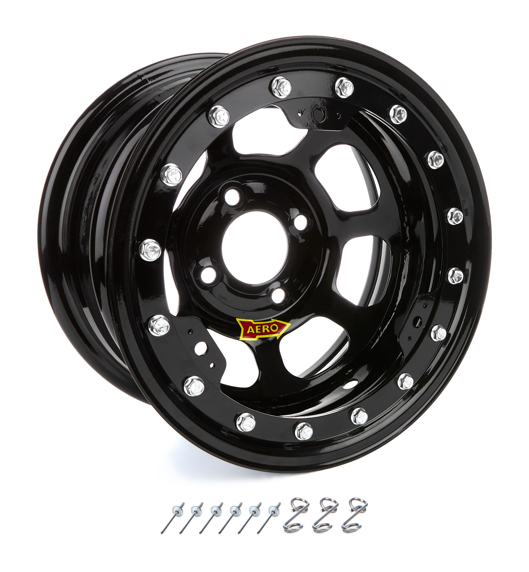 AERO RACE WHEELS 13x7 2in. 4.25 Black Beadlock 33-174220B