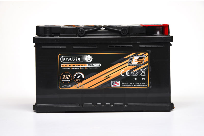 BRAILLE AUTO BATTERY 94R-H7-L4 Endurance AGM Battery 930 CCA B94R-H7-L4