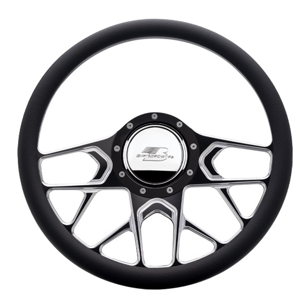 BILLET SPECIALTIES Steering Wheel 1/2 Wrap 14in Redline Black BC30107