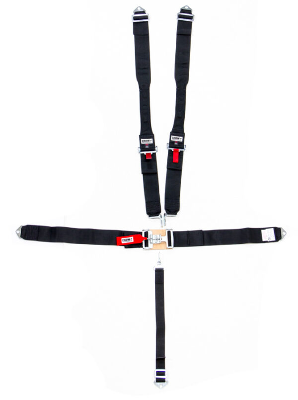 CROW SAFETY GEAR 5-Pt Harness Big Latch Blk Hans Bolt In Pull Do 11064DB