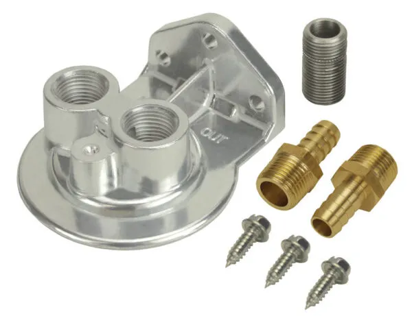 DERALE Single Mount Oil Filter Mount Ports Up 13005