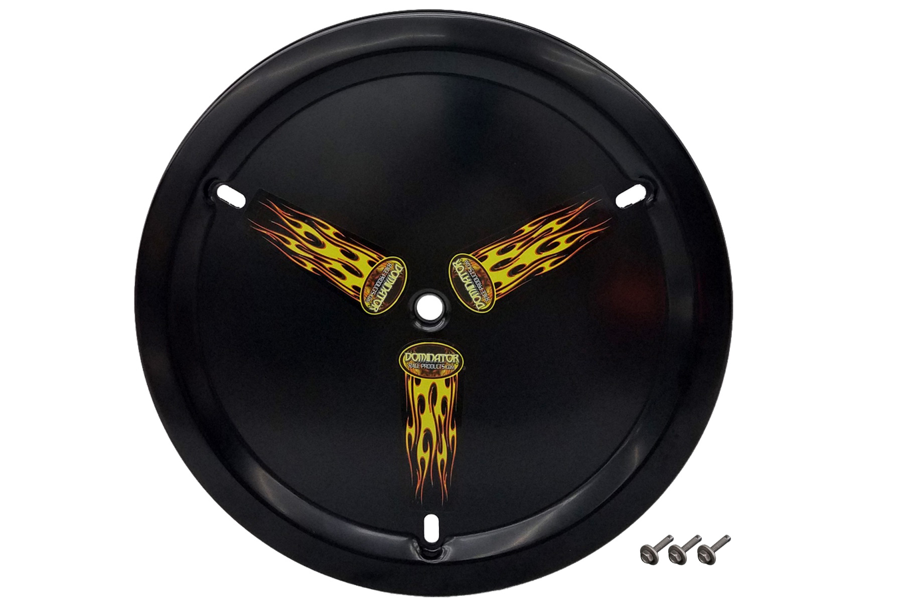 DOMINATOR RACE PRODUCTS Wheel Cover Aluminum Bolt-On 15in Black 1030-B-BK