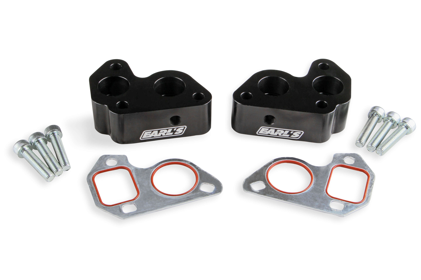 EARLS GM LS Remote Water Pump Adapters (2pk) Black LS0022ERL