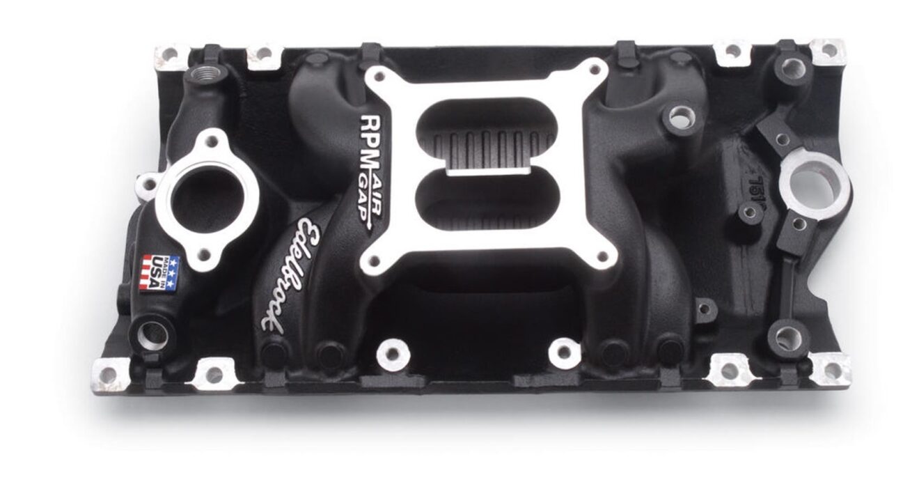EDELBROCK SBC Performer RPM A/G Manifold - Black 75163