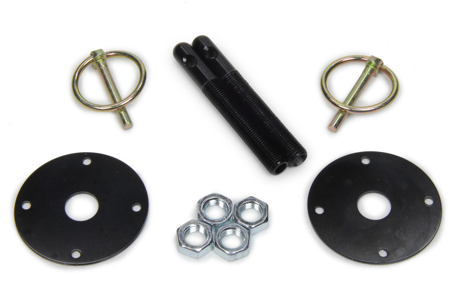 FIVESTAR Hood Pin Kit 3/8in Alum Black 2-pack 10001-34033-B