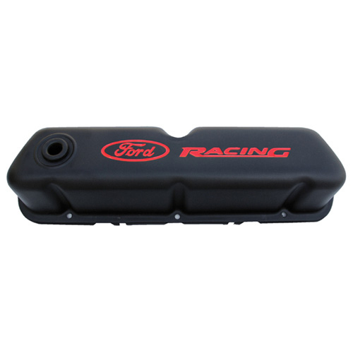 FORD Black Steel Valve Cover Set w/Ford Racing Logo 302-072