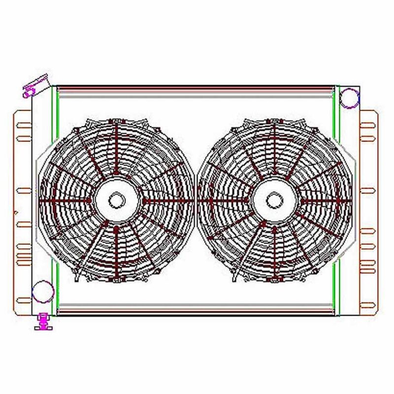GRIFFIN Radiator Combo Unit 60 - 88 Mopar A / B & E Body CU-00038