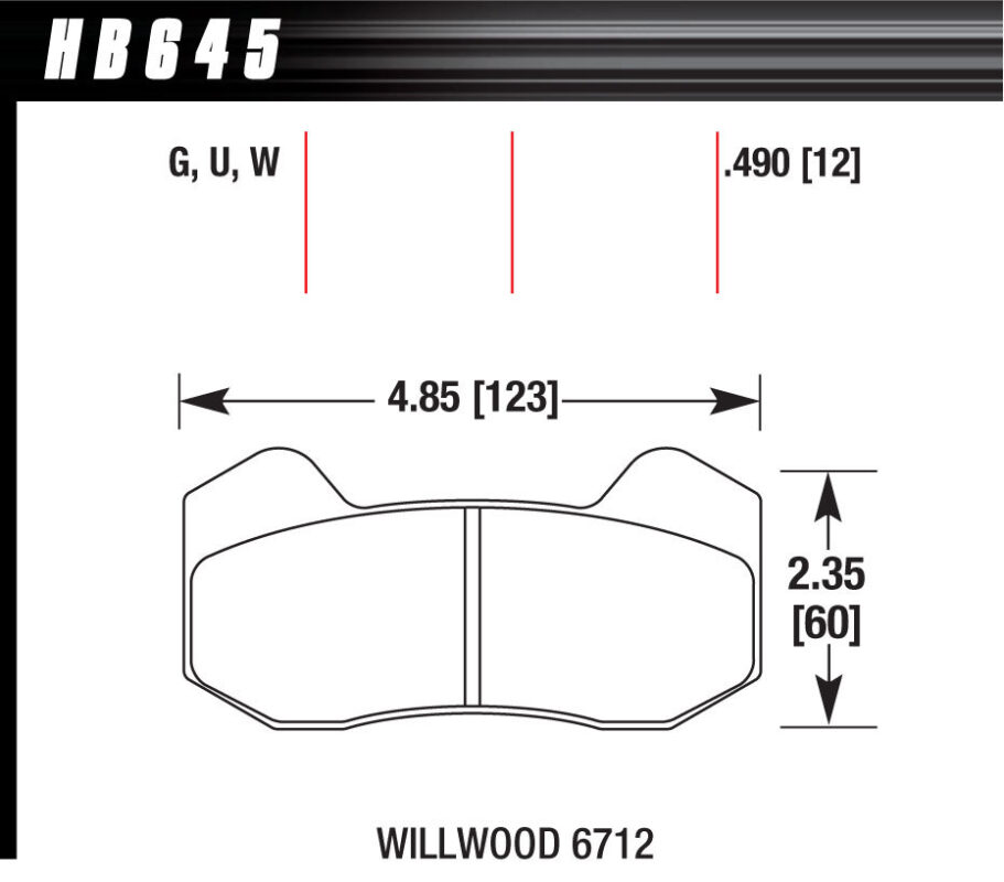 HAWK BRAKE BRAKE PAD DYNAPRO 6 FRONT AND REAR DTC-30 HB645W.490