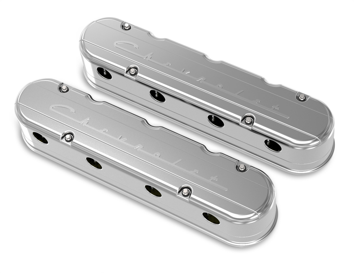 HOLLEY GM LS Valve Cover Set 2-Piece Design Polished 241-176