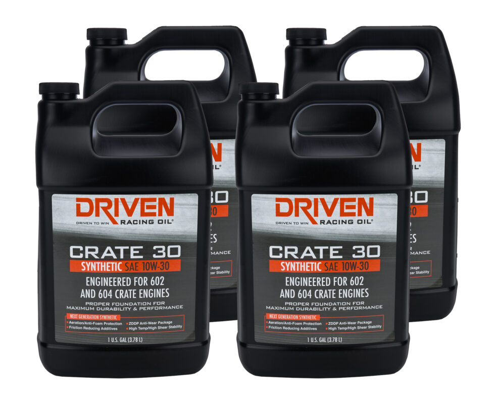 DRIVEN RACING OIL Crate 30 10w30 Synthetic Oil Case 4 x 1 Gallon 22308-4