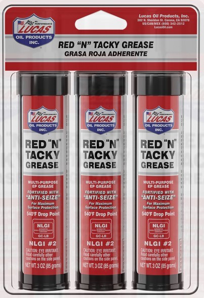 LUCAS OIL Red N Tacky Grease 3 x 3oz Pack LUC10318
