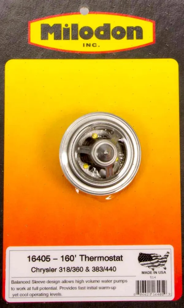 MILODON 160 Degree Thermostat - Mopar 16405