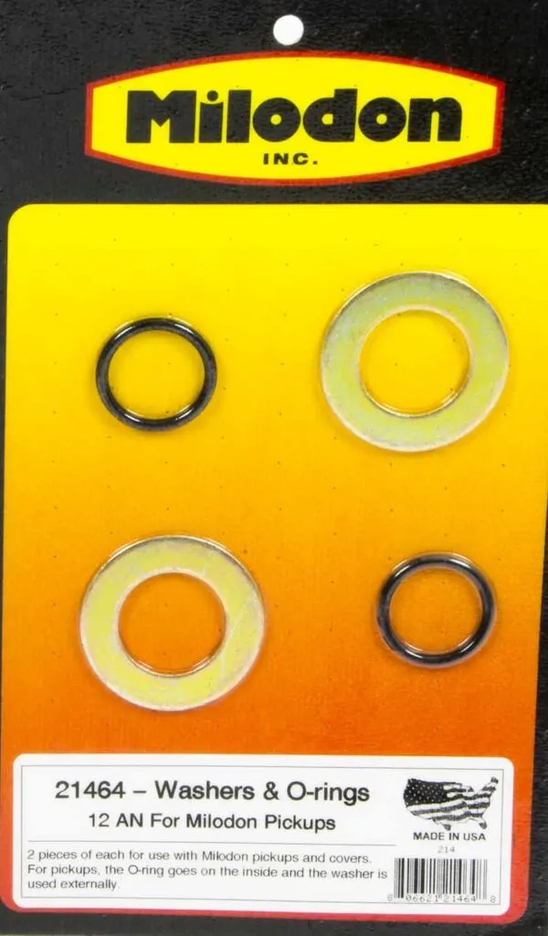 MILODON -12an Large Washers & O-Rings (2-Each) 21464