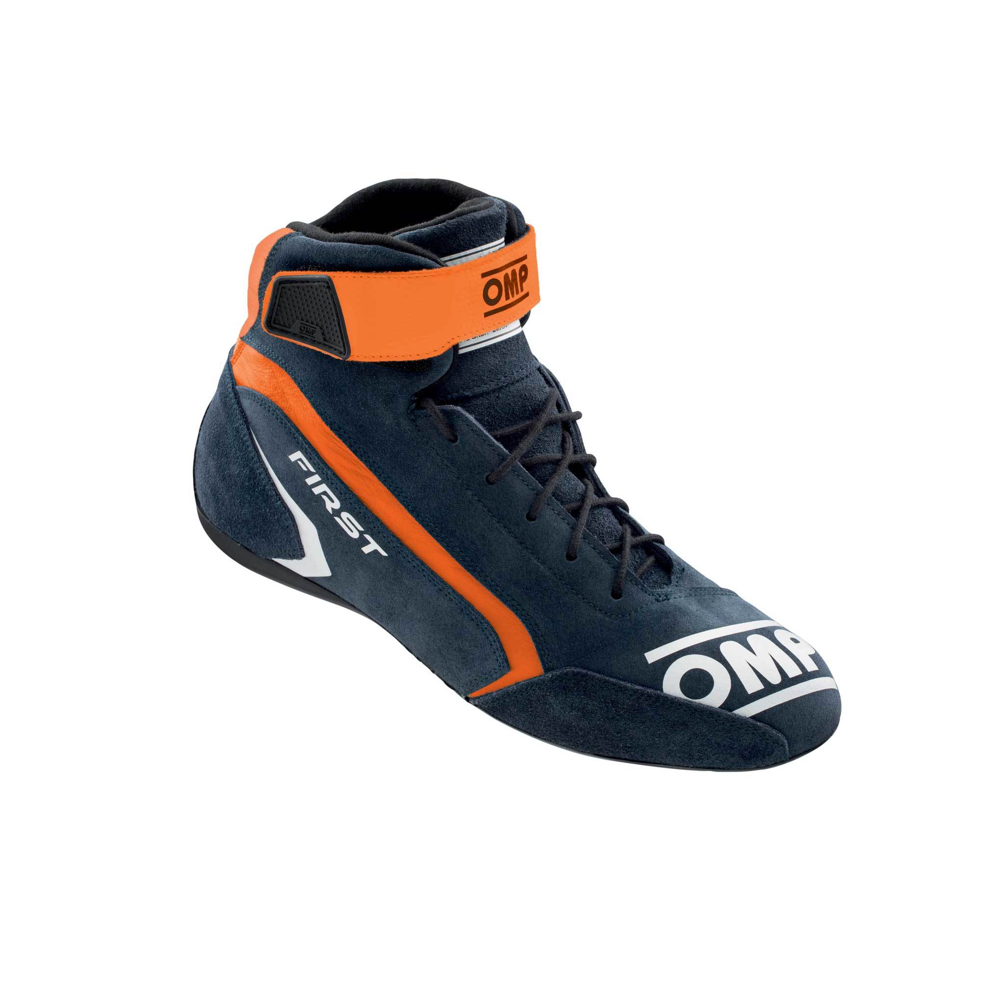 OMP RACING, INC. FIRST SHOES FIA 8856-201 8 NAVY BLUE / ORANGE SZ. IC0 ...