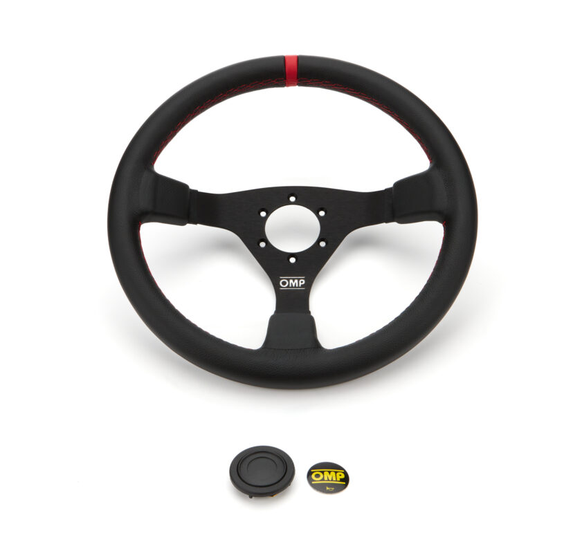 OMP RACING, INC. WRC Steering Wheel Black And Red .350 Dia Grip OD0 ...