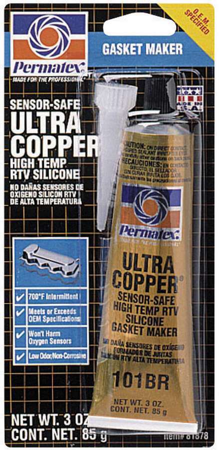 PERMATEX Ultra Copper Gasket Maker 3oz Carded Tube 81878