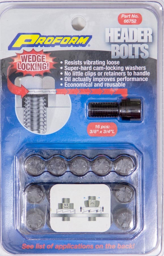 PROFORM Wedge Locking Header Bolts - 3/8 x 3/4L (16) 66752