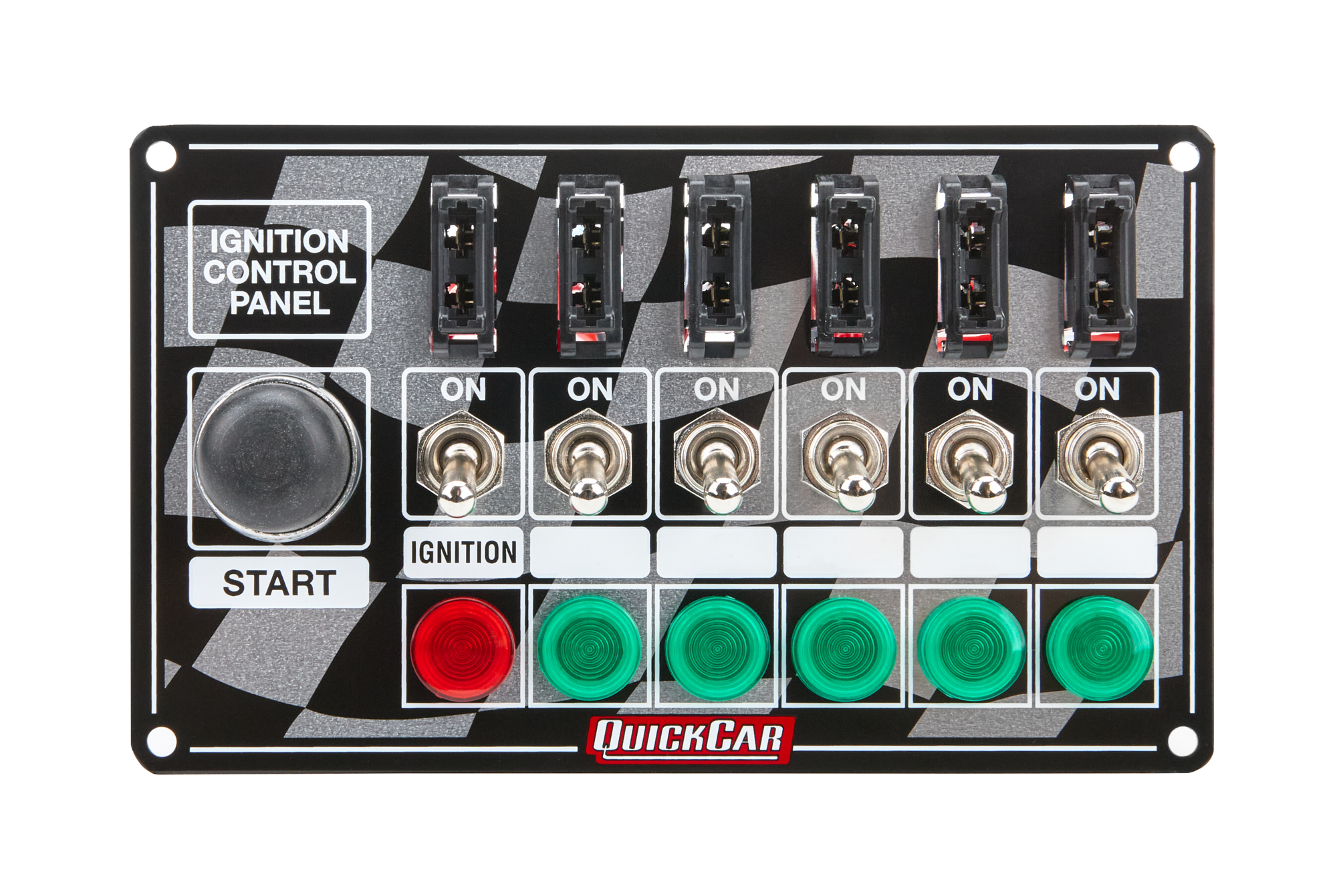 QUICKCAR RACING PRODUCTS Ignition Panel Fused w/Start Button & Lights ...