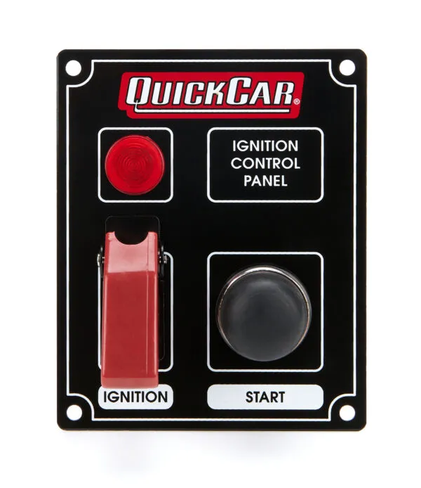 QUICKCAR RACING PRODUCTS Ignition Panel Black w/ Flip Switch & Lights ...