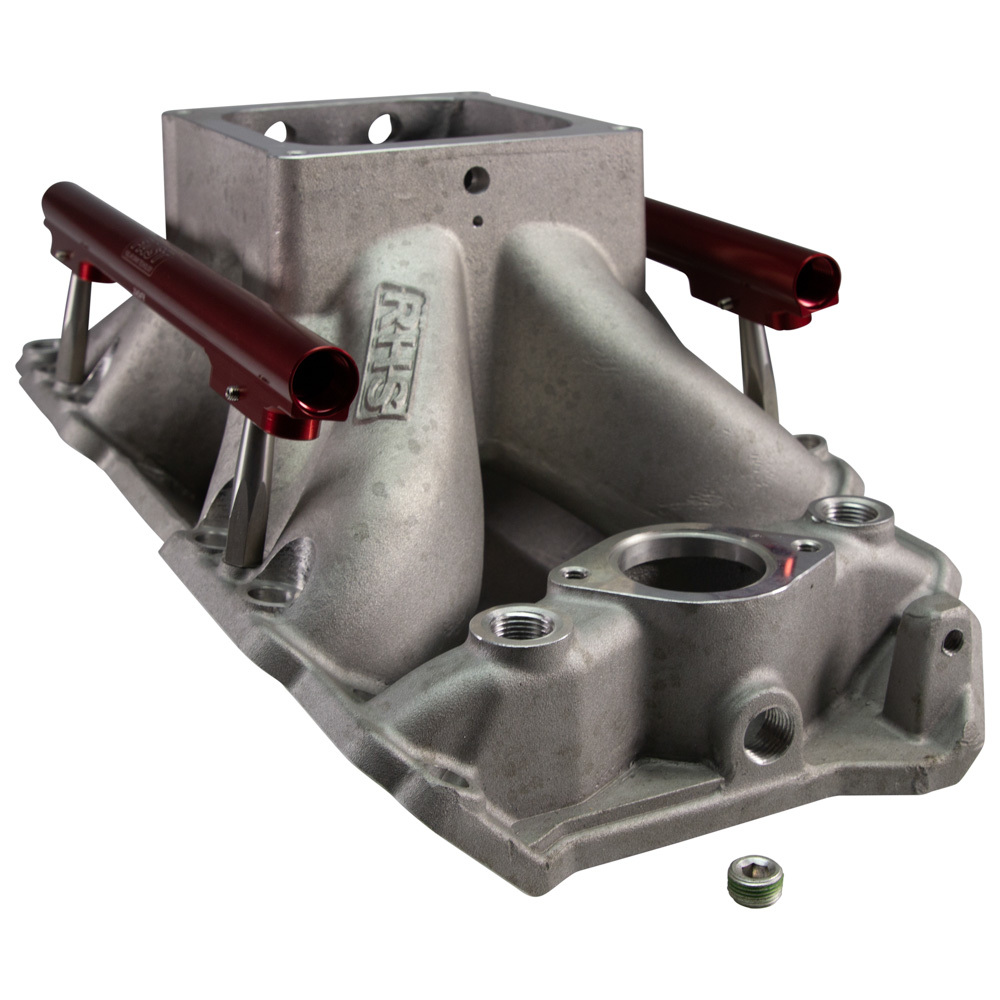 RACING HEAD SERVICE BBC EFI Intake Manifold 4500 Flange w/Fuel Rails ...