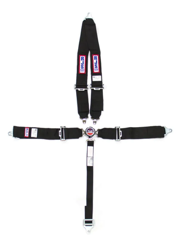 RJS SAFETY 5 PT Harness System Q/R BK Roll Bar 2inSub 1029301