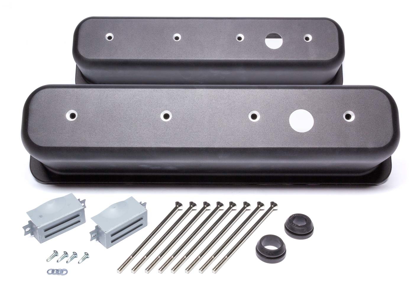 RACING POWER CO-PACKAGED Black Aluminum SBC Valve Covers Center Bolt ...