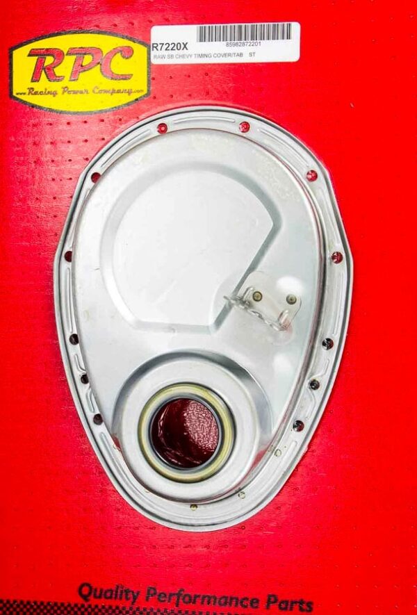 RACING POWER CO-PACKAGED SBC Raw Timing Cover w/Tab R7220X