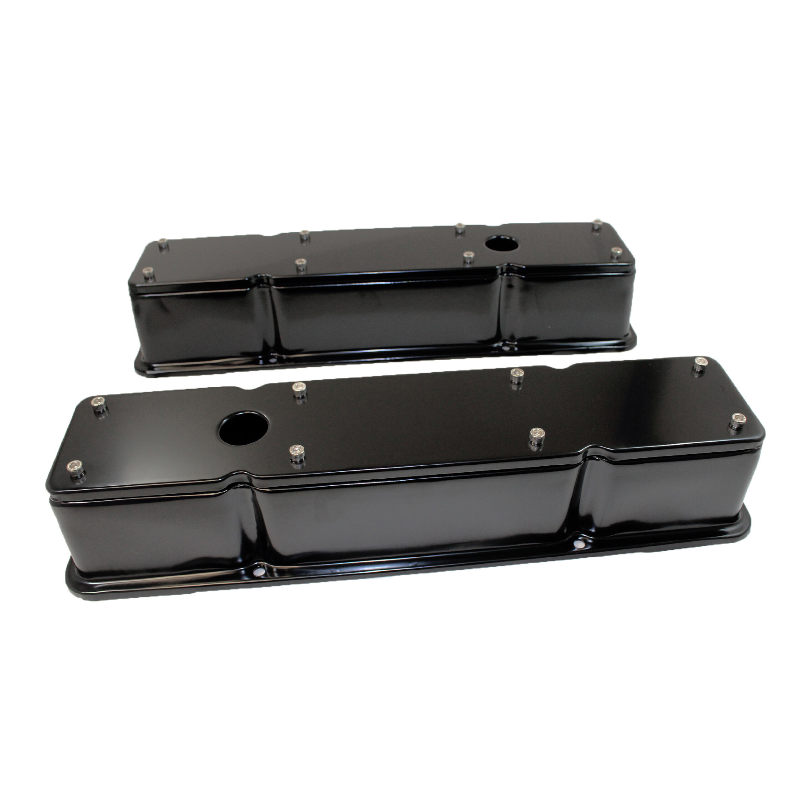 RACING POWER CO-PACKAGED SBC Valve Covers Tall 2 Piece Black R9769BK