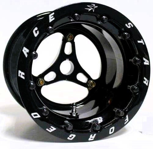 RACE STAR INDUSTRIES 53 Jr Dragster Pair 8x8 Single Beadlock Black 53-88SBL