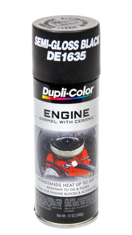 DUPLI-COLOR/KRYLON Semi Gloss Black Engine Paint 12oz DE1635