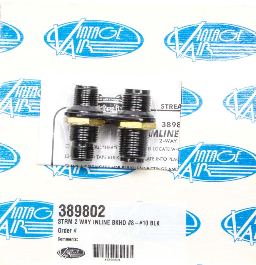 VINTAGE AIR 2 Way In Line Bulkhead #8 and #10 O-Ring 389802