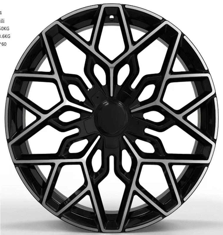 22X9.5 WF Aftermarket Wheel ML0437-1 Black Machine Face 5X108/63.4, ET ...