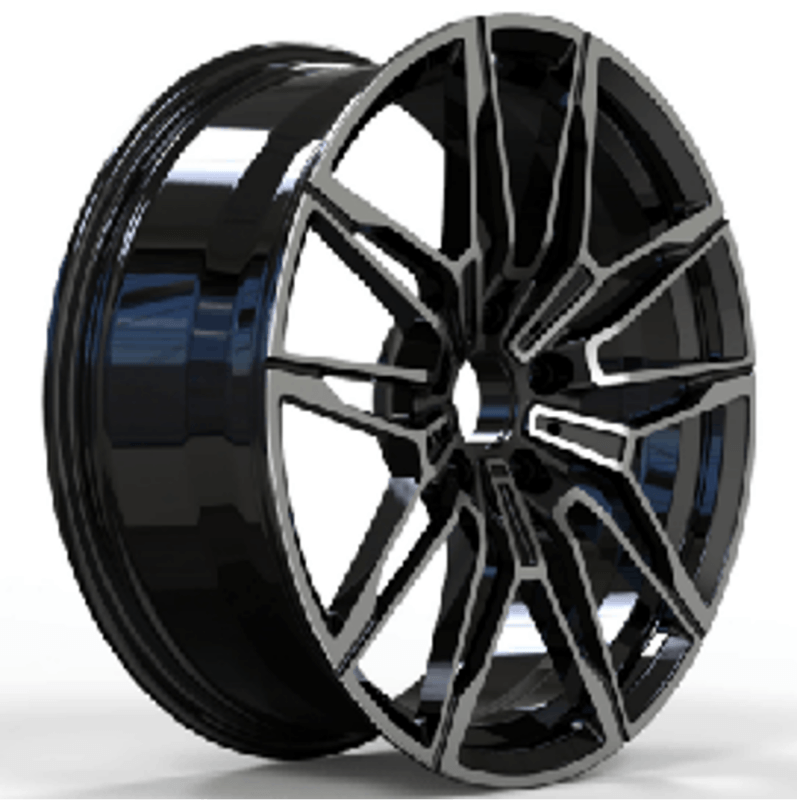 18X8.0 WF Aftermarket Wheel ML0038-2 Black Machine Face 5X120/72.56, ET ...