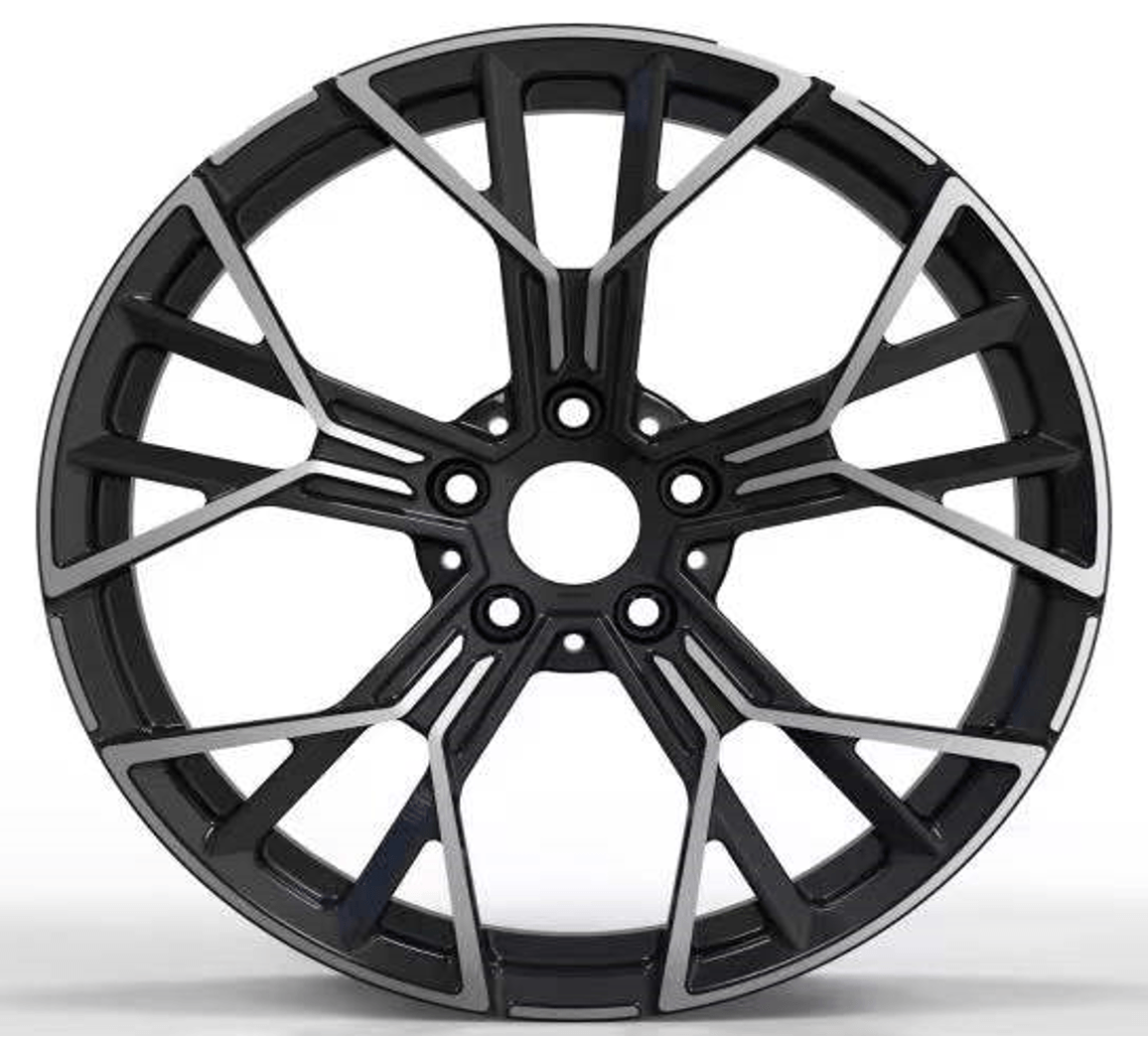 20X9.5 WF Aftermarket Wheel ML0094-2-5 Black Machine Face 5X112/66.5 ...