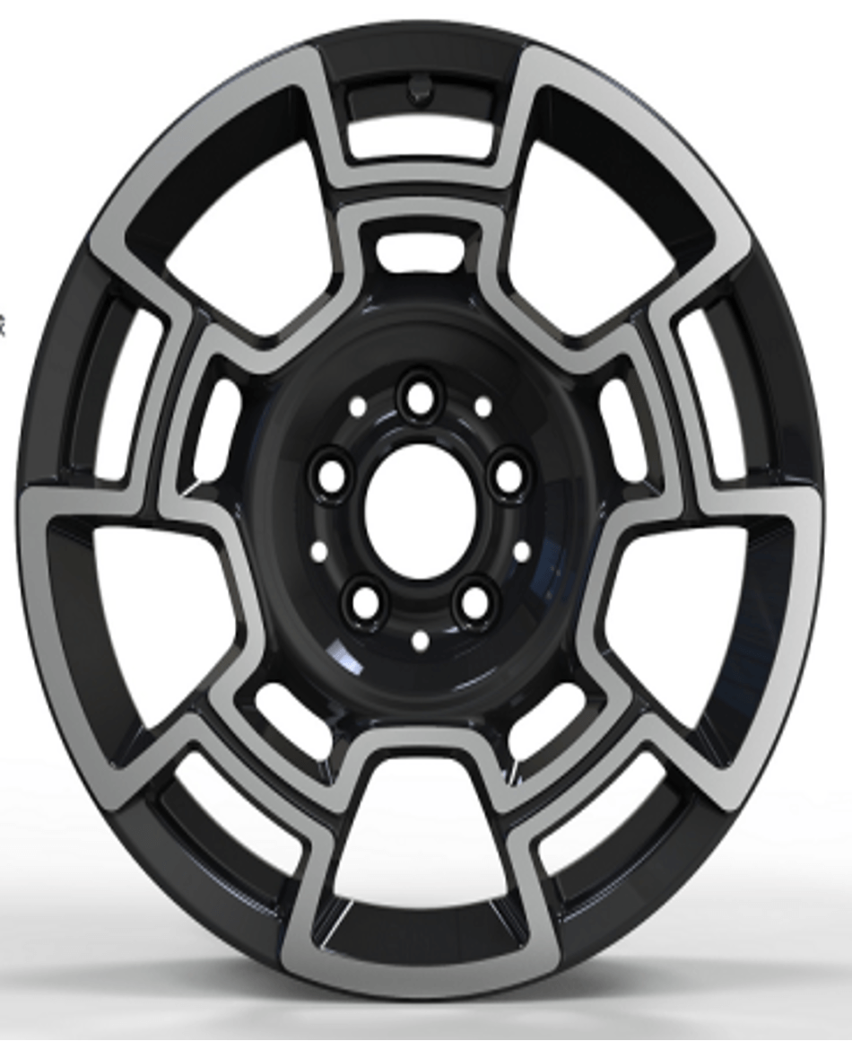 20X8.5 WF Aftermarket Wheel ML0082-3 Black Machine Face 5X120/72.56, ET ...