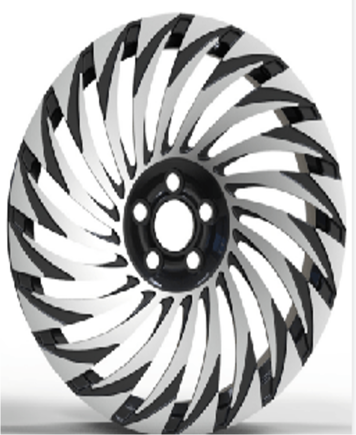 22X9.5 WF Aftermarket Wheel ML0057-2 Black Machine Face 5X120/72.56, ET ...