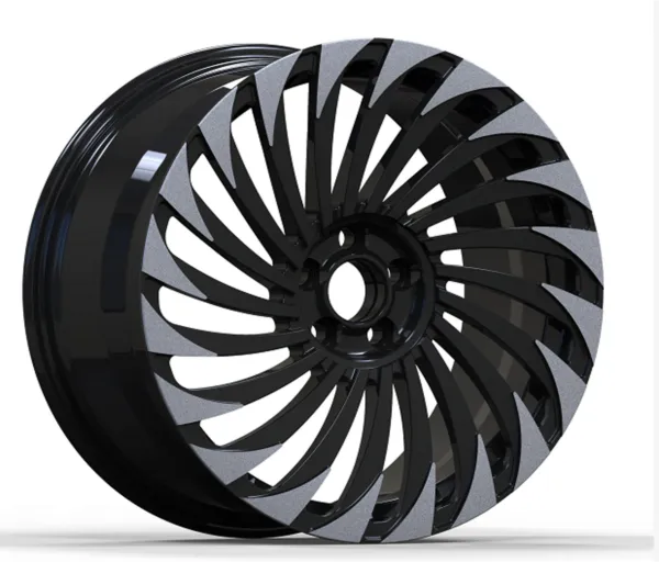 22X9.5 WF Aftermarket Wheel ML0209-1 Black Machine Face 5X120/72.56, ET ...
