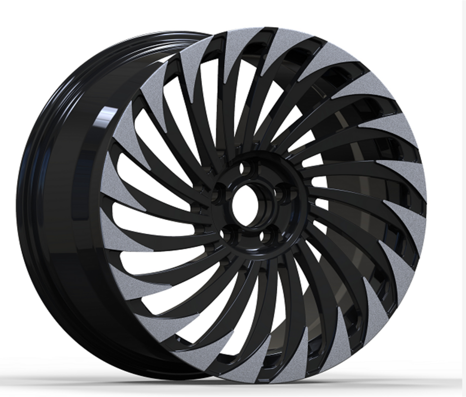 22X9.5 WF Aftermarket Wheel ML0209-1 Black Machine Face 5X120/72.56, ET ...