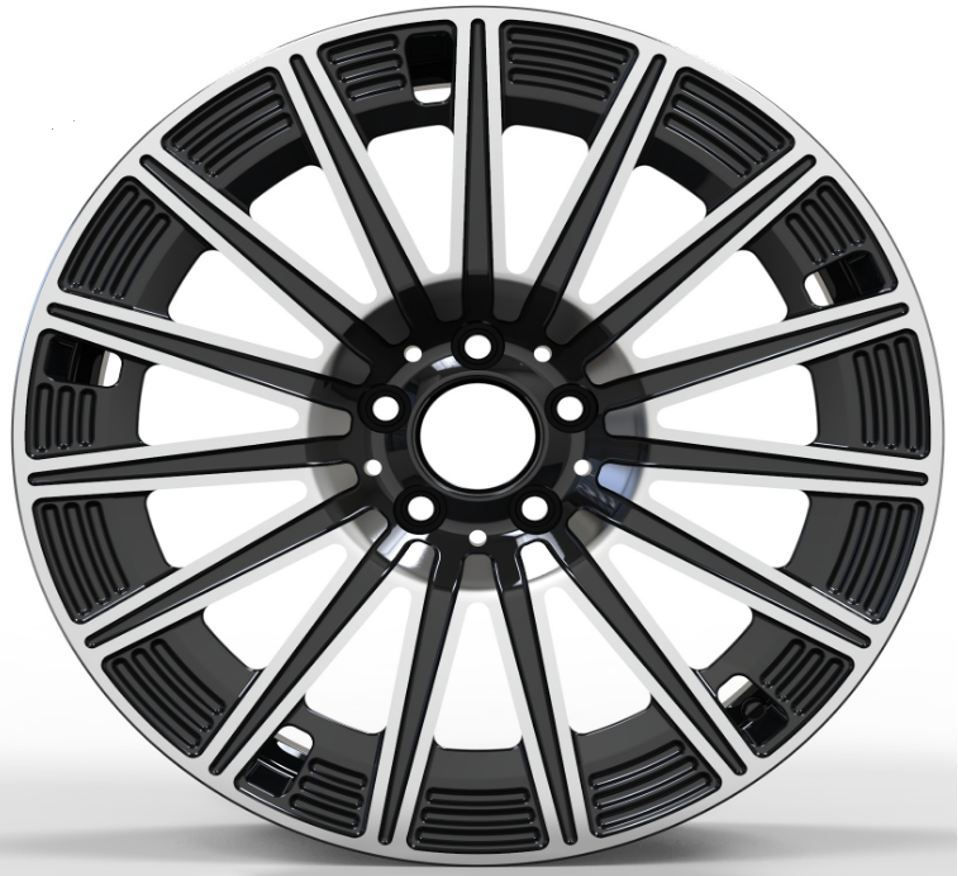 18X8.0 WF Aftermarket Wheel ML0426 Black Machine Face 5X112/66.45, ET 38 mm