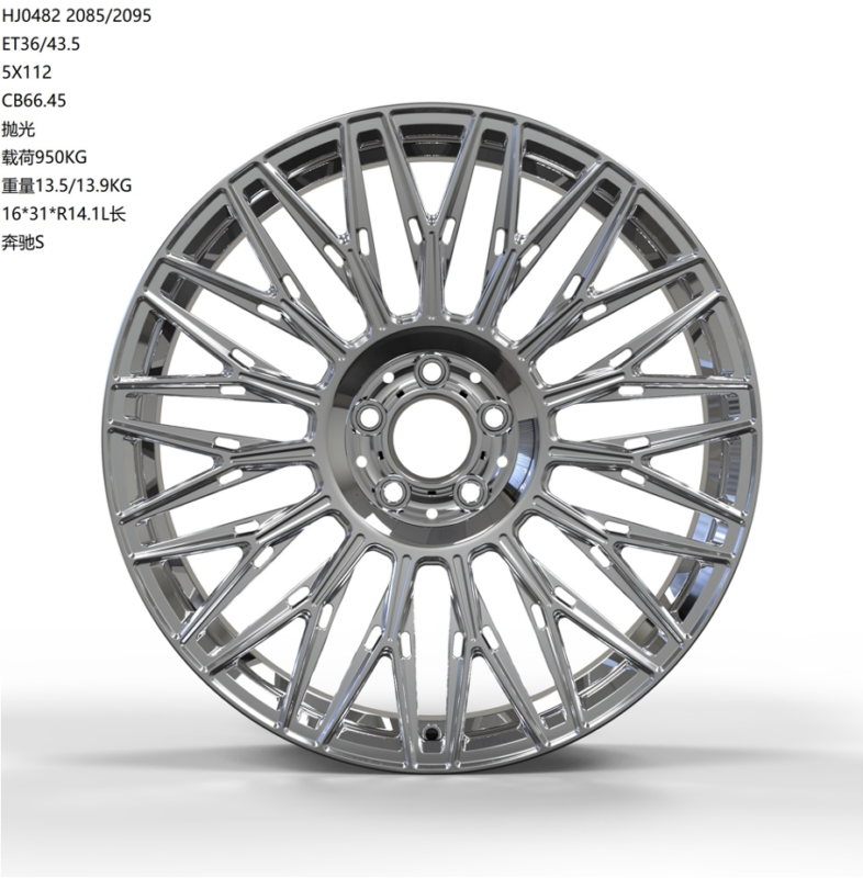 19X8.5 WF Aftermarket Wheel ML0482 Polish 5X112/66.45, ET 36 mm