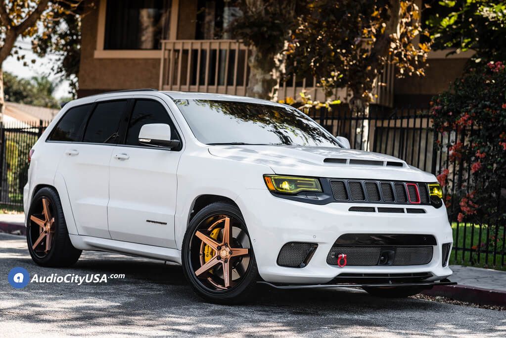2018 Jeep Grand Cherokee Trackhawk White with Bronze Lexani Savage ...