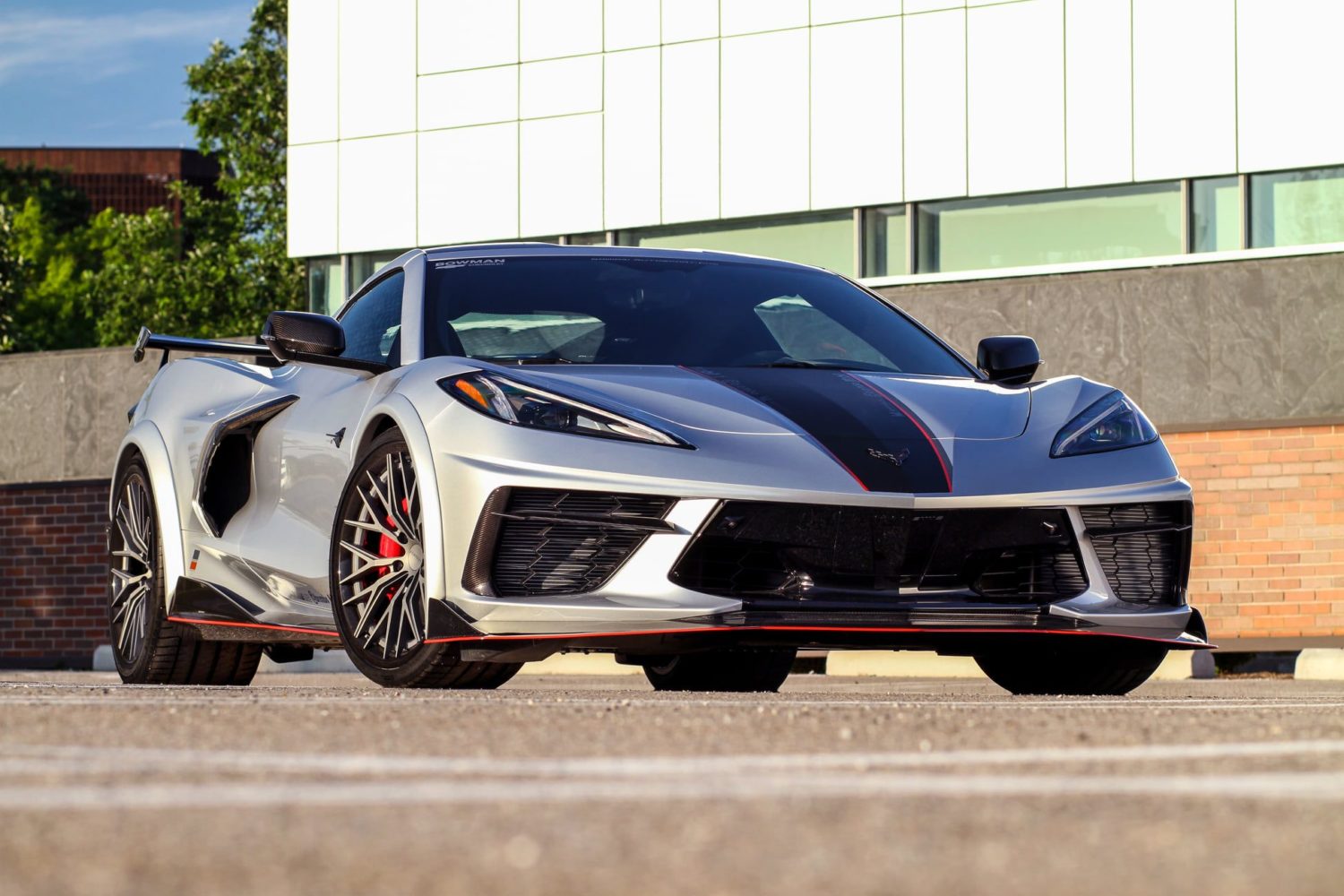 Chevrolet Corvette C8 Stingray Silver Forgeline Carbon+Forged CF203 ...