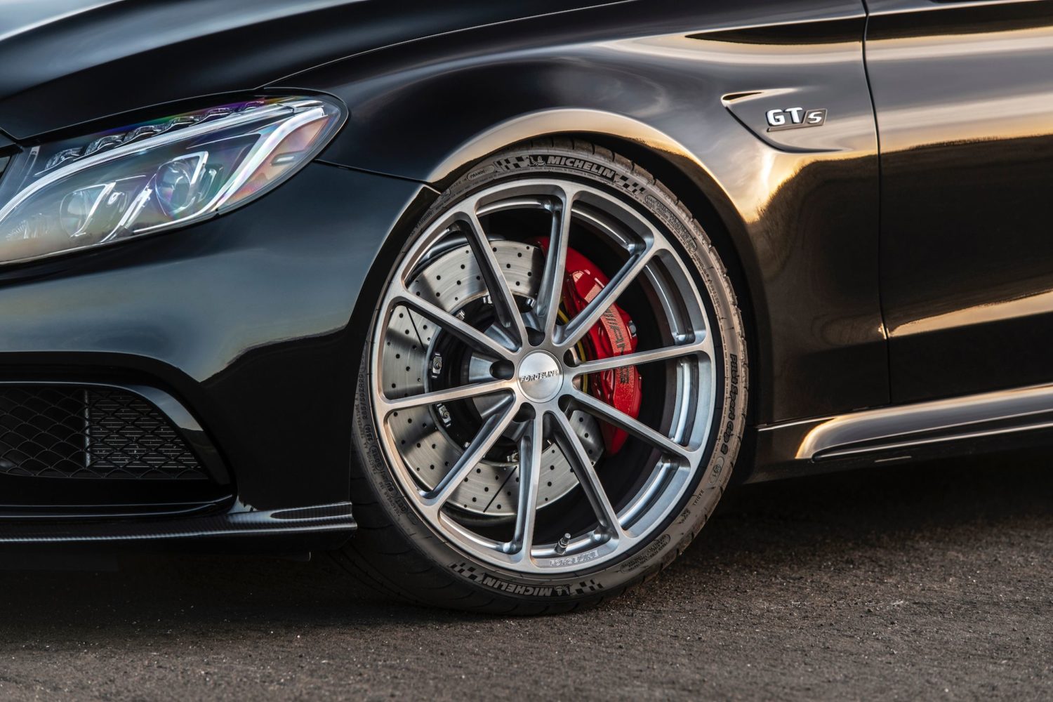 Mercedes-Benz C63S AMG W205 Black with Forgeline GT1 5-Lug Aftermarket ...