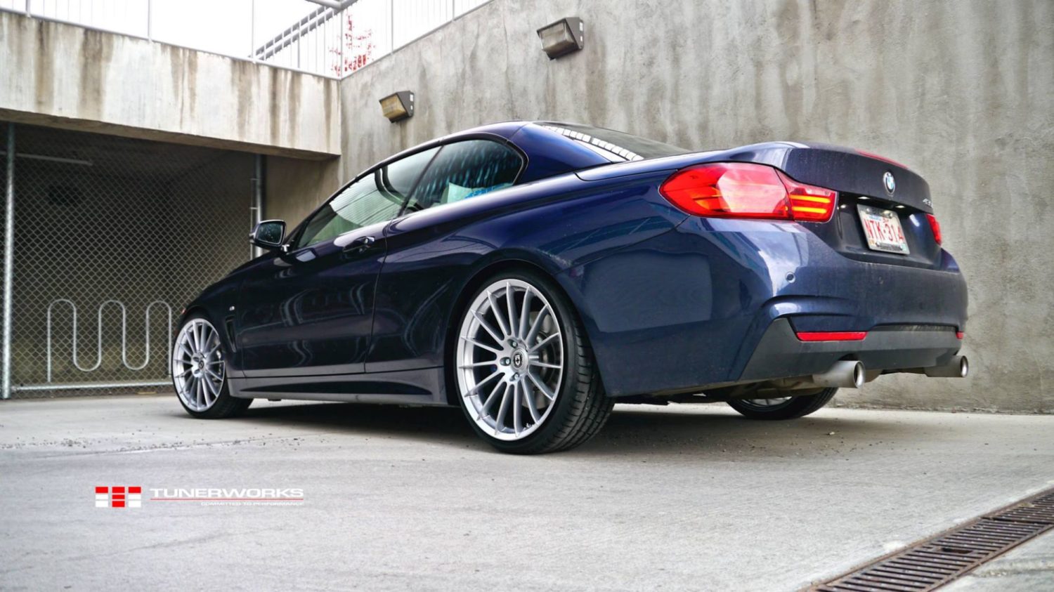 BMW 4 series F33 Blue with HRE FF15 Aftermarket Wheels | Wheel Front